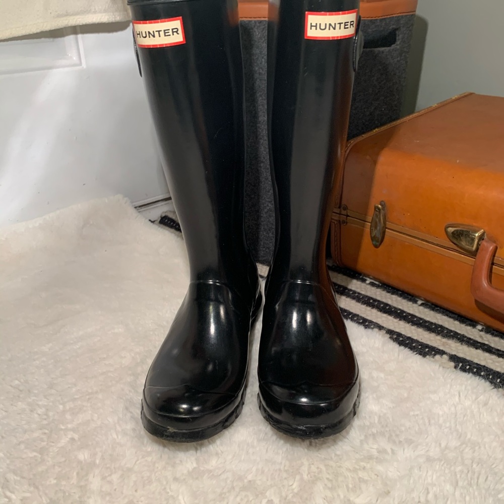 Black Gloss Hunter Boots - Gem